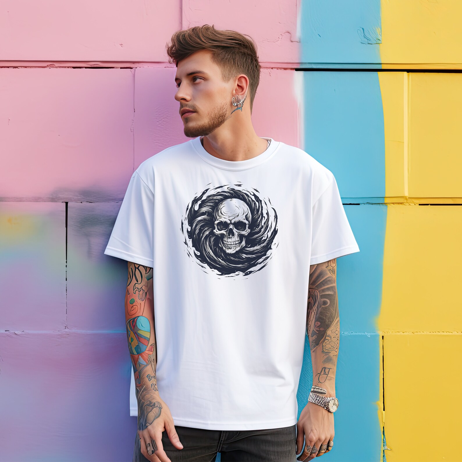 Skull Graphic Shirt, Edgy Skull Shirt, Gift for Him Her, Punk Shirt ...