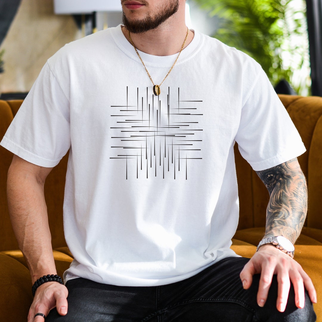 Abstract Line Art Tee - Modern Minimalist T-shirt - Geometric Design ...