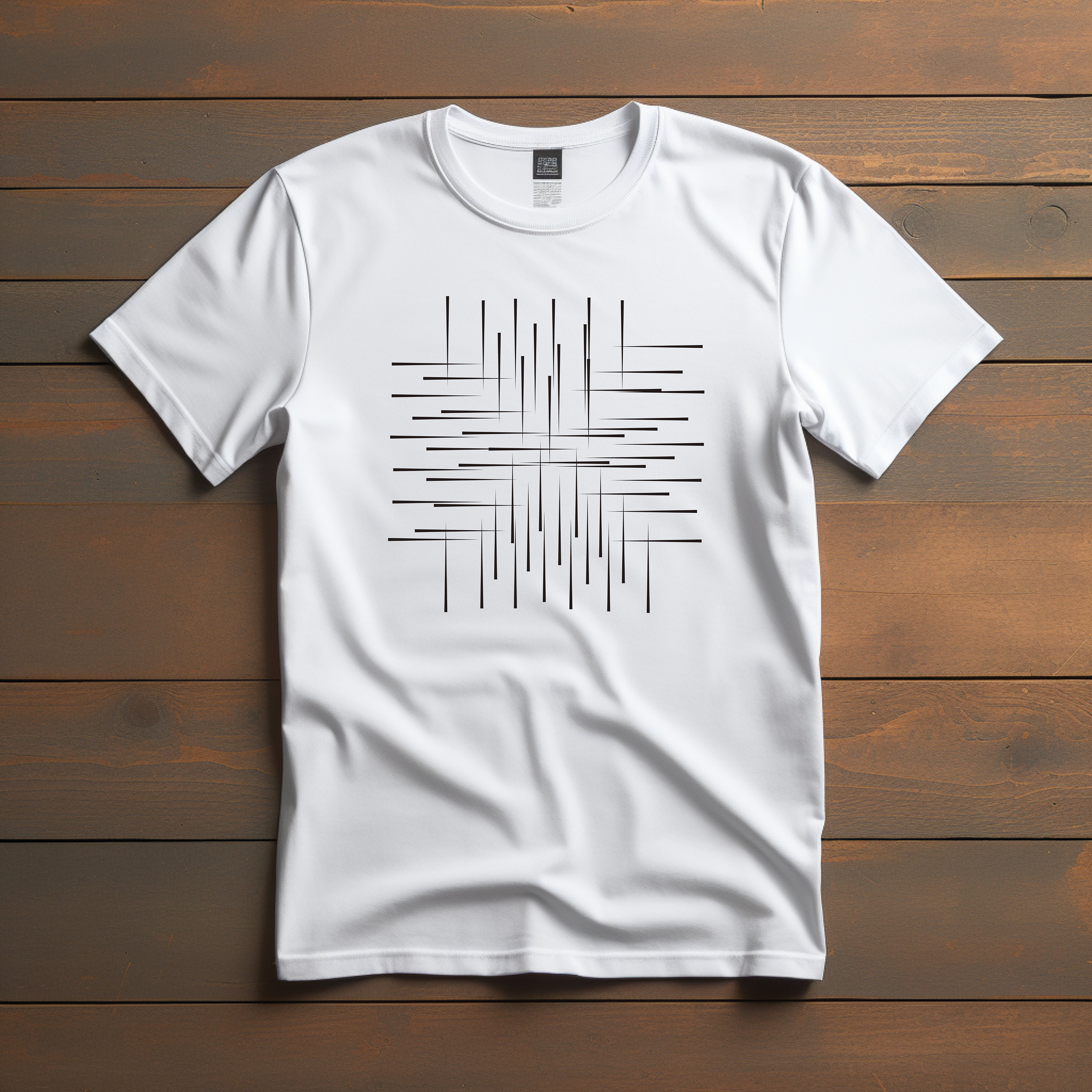 Abstract Line Art Tee Modern Minimalist T-shirt Geometric Design Casual ...