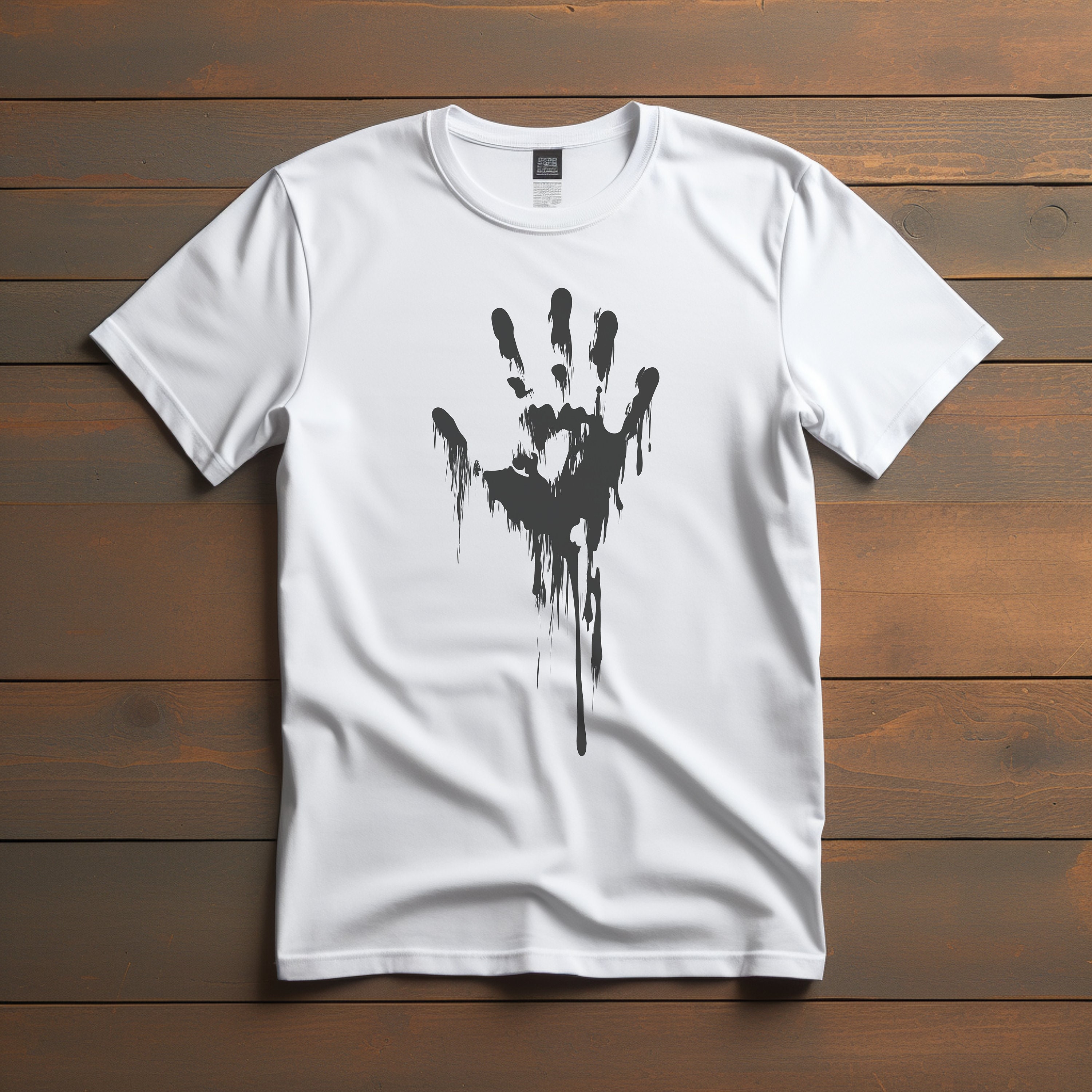Gothic Handprint Shirt, Horror Dripping Handprint Tee, Halloween ...