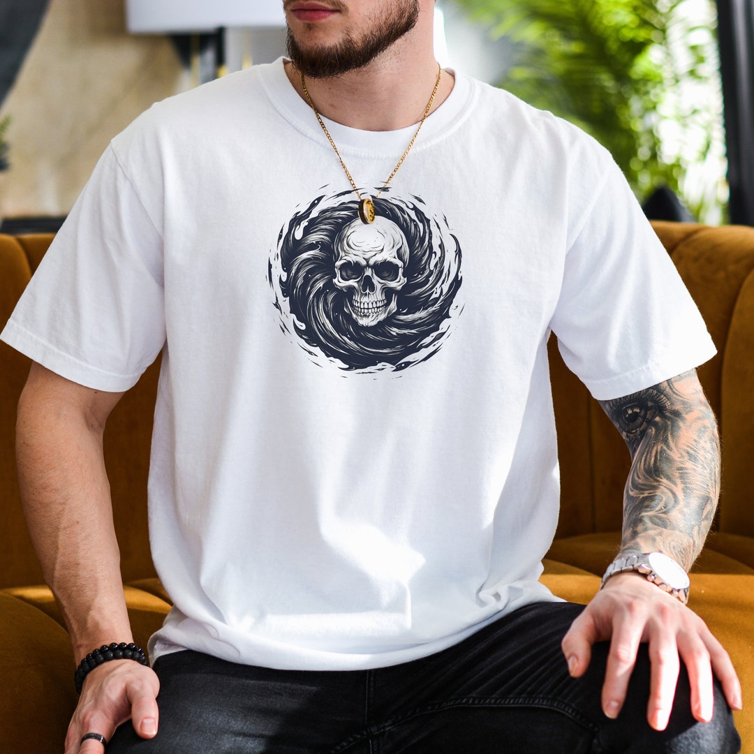 Skull Graphic Shirt, Edgy Skull Shirt, Gift for Him Her, Punk Shirt ...