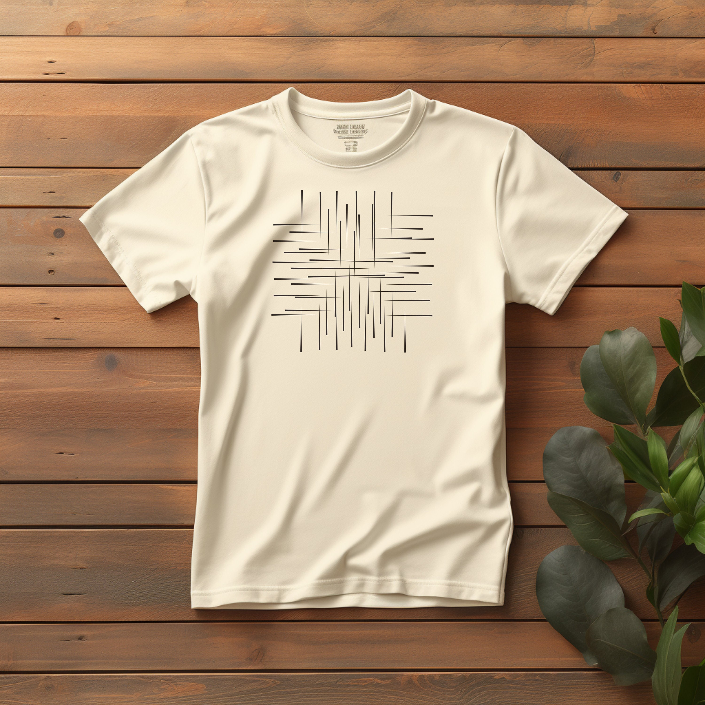 Abstract Line Art Tee Modern Minimalist T-shirt Geometric Design Casual ...