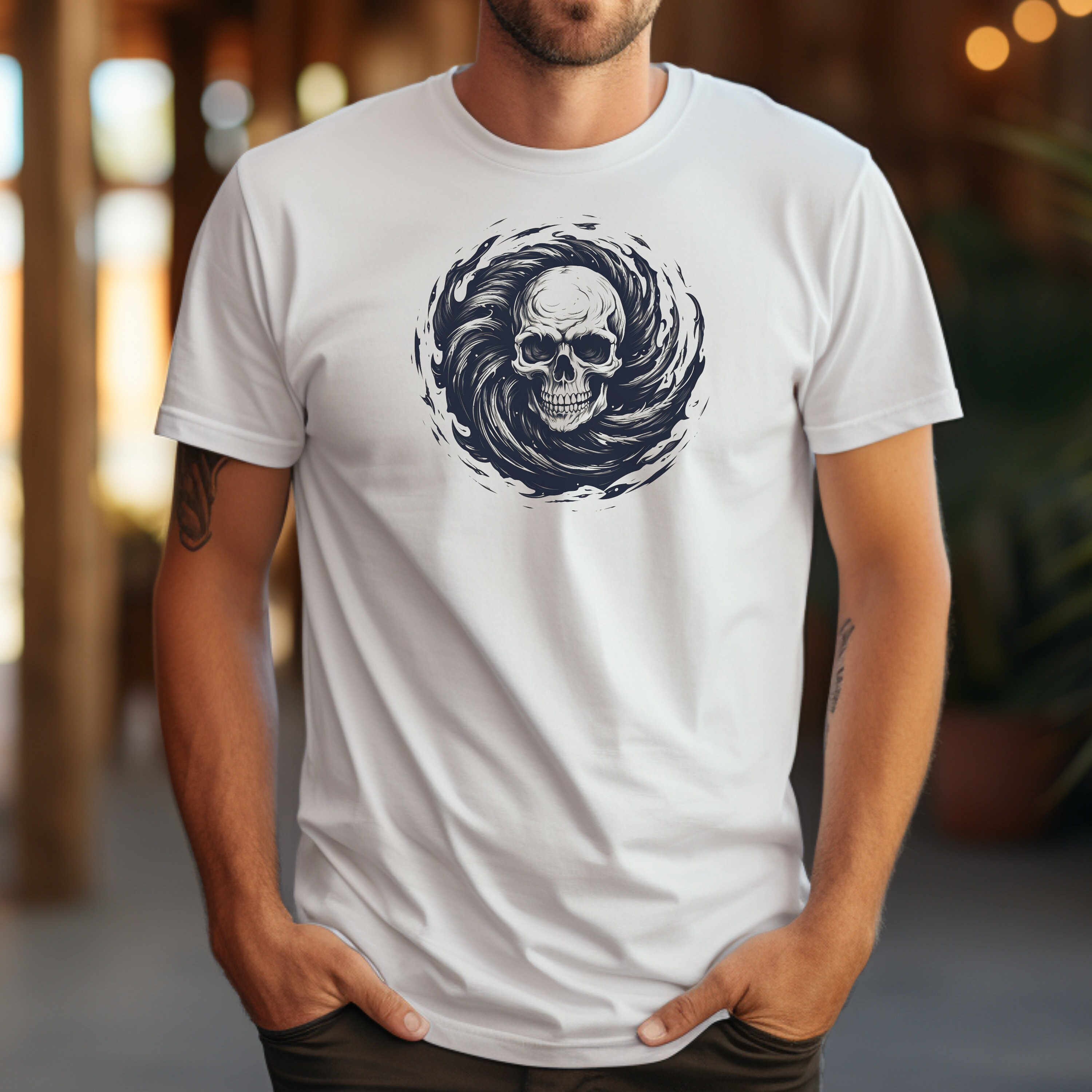 Skull Graphic Shirt, Edgy Skull Shirt, Gift for Him Her, Punk Shirt ...