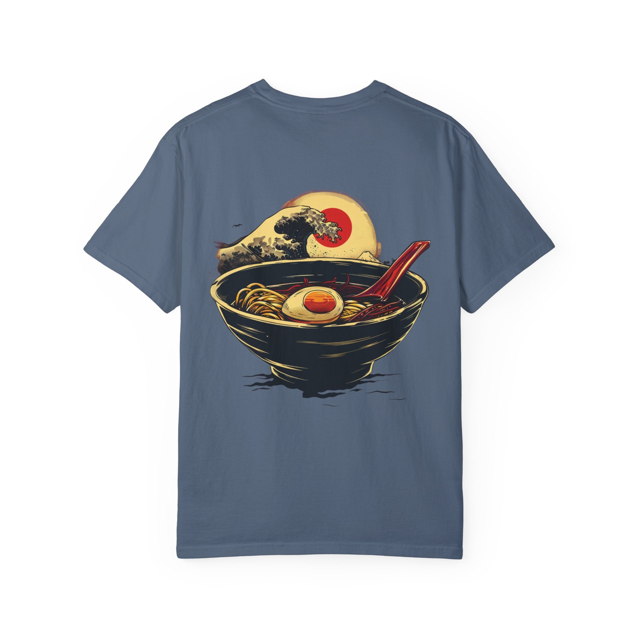 Ramen Graphic T-shirt, Japanese Noodle Bowl With Wave Illustration Tee ...