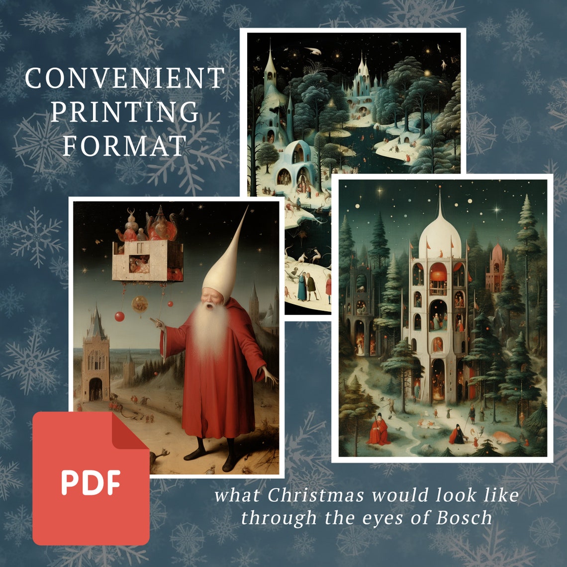 Christmas Santa Postcards, Printable Renaissance Postcard Digital ...