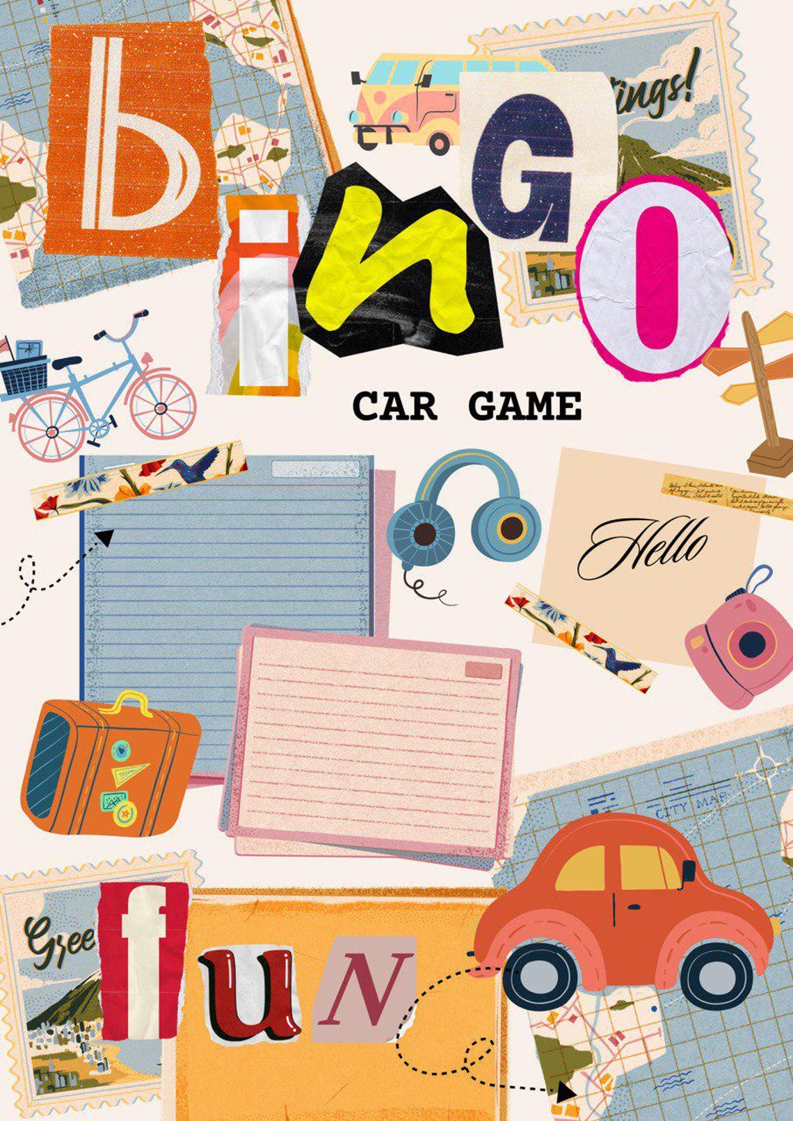 Car Bingo Printable | Car Game | Game for Family| Road Trip Bingo ...