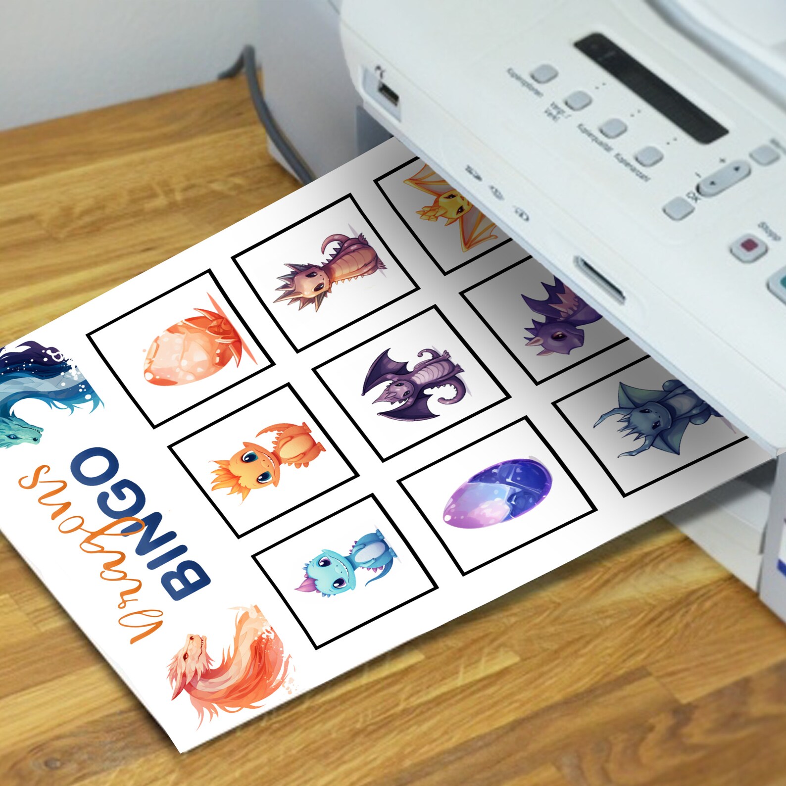 Dragon Bingo Printable Card Game, Bingo Game, Printable Game for Kids ...