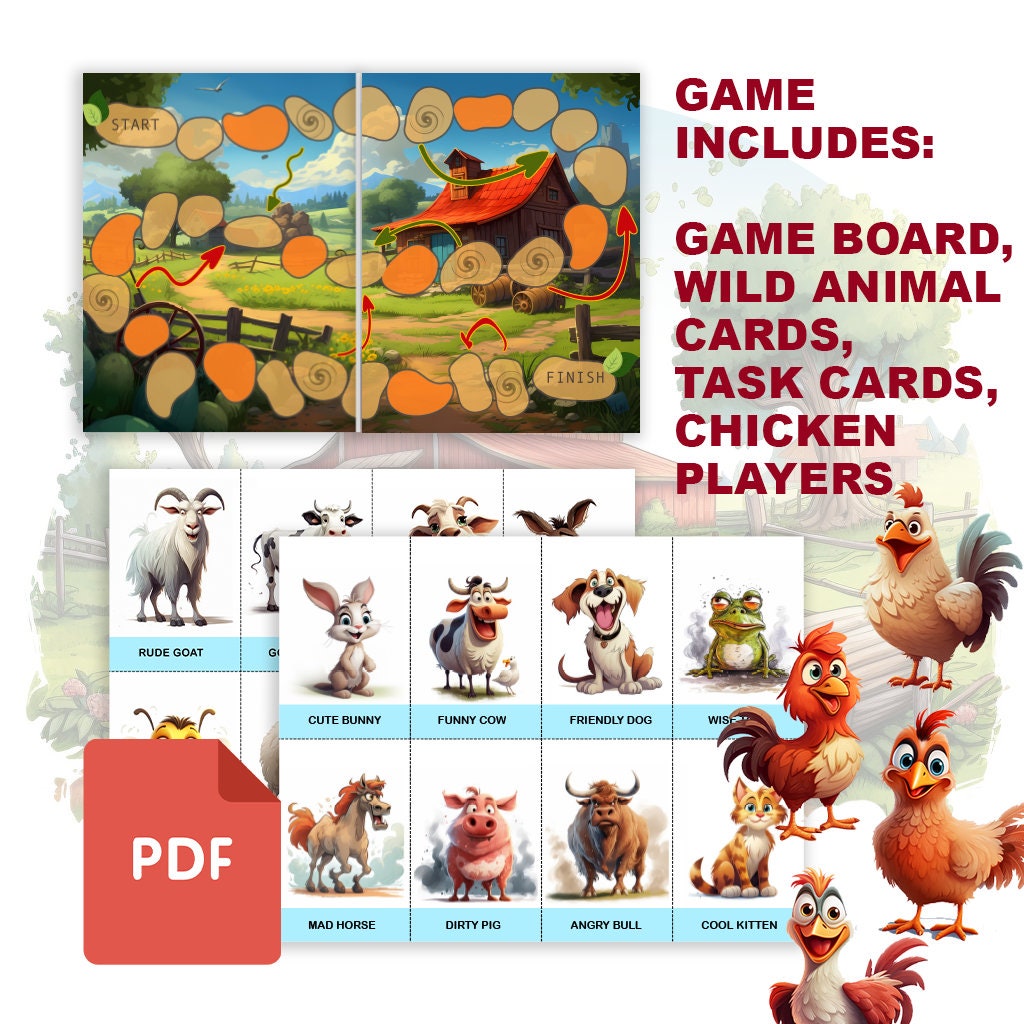 Escape From the Farm | Chicken Run | Fun Board Game | 3+ | PDF Farm ...