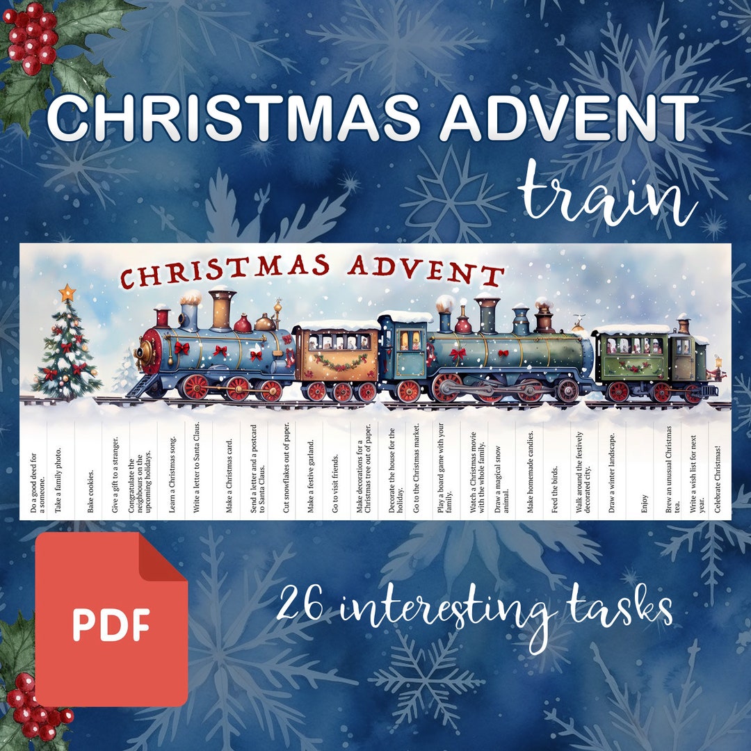 Activity DIY Printable Advent Calendar Christmas Train Advent Calendar ...
