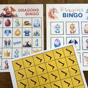 Dragon Bingo Printable Card Game, Bingo Game, Printable Game for Kids ...