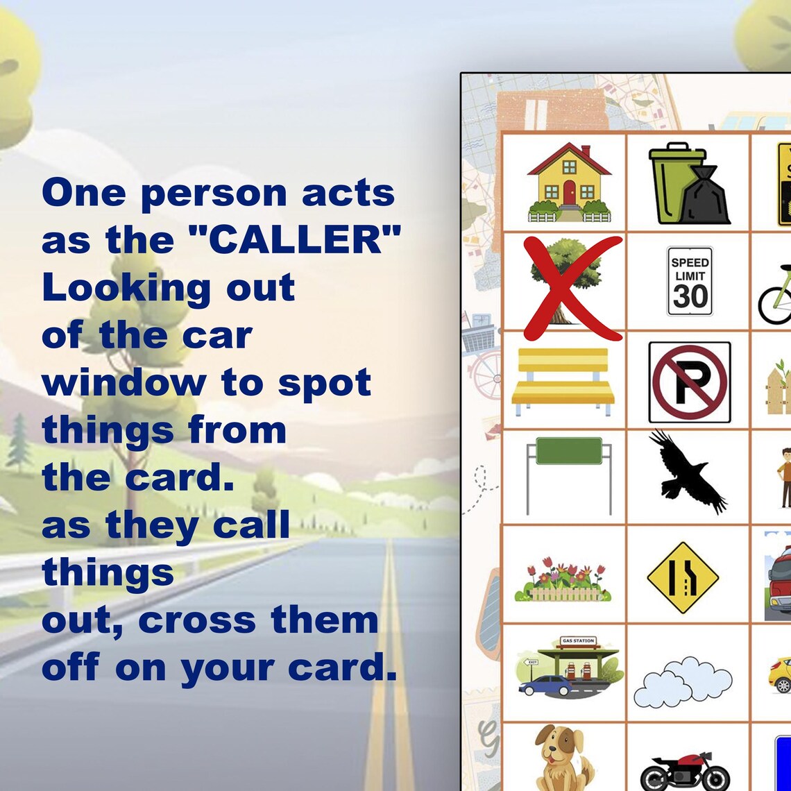 Car Bingo Printable | Car Game | Game for Family| Road Trip Bingo ...