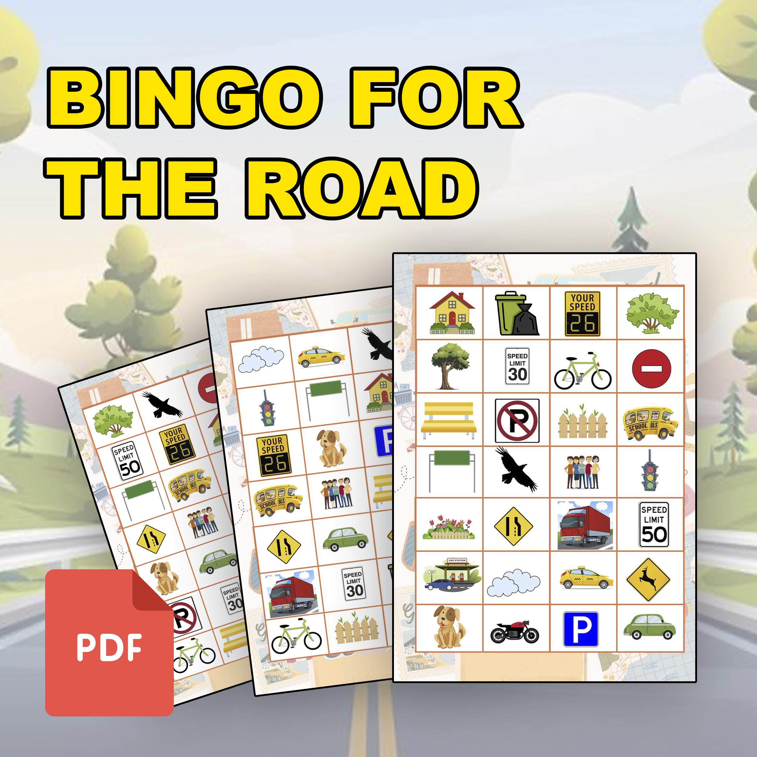 Car Bingo Printable | Car Game | Game for Family| Road Trip Bingo ...