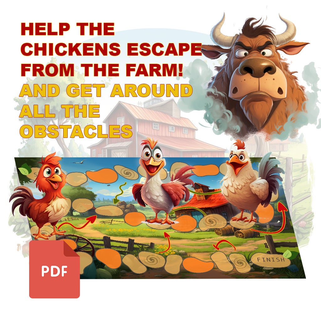 Escape From the Farm | Chicken Run | Fun Board Game | 3+ | PDF Farm ...