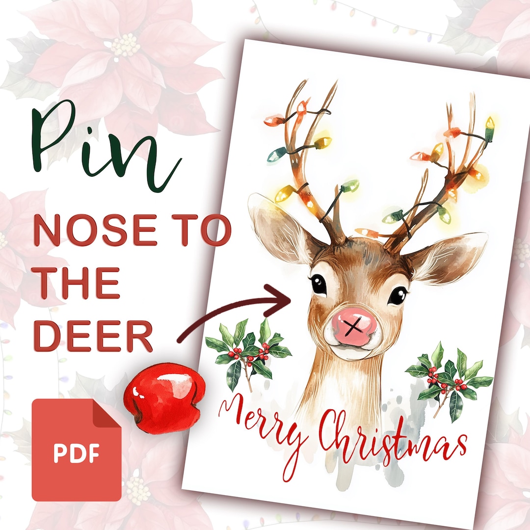 Pin Nose on Rudolph | DIY Christmas | Christmas Game | Digital ...