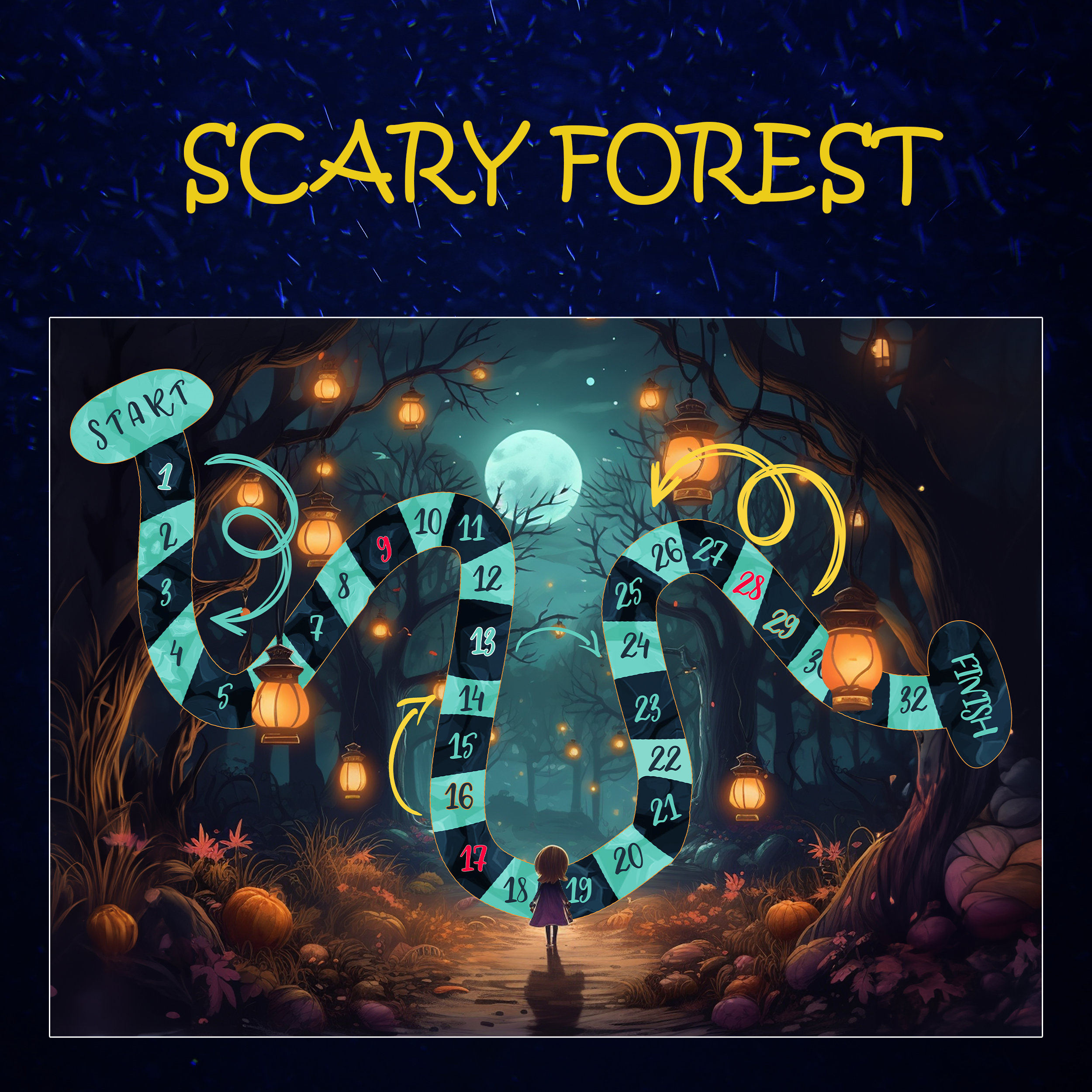 Printable Digital Board Game for Kids. Scary Forest. Help the Fairies ...