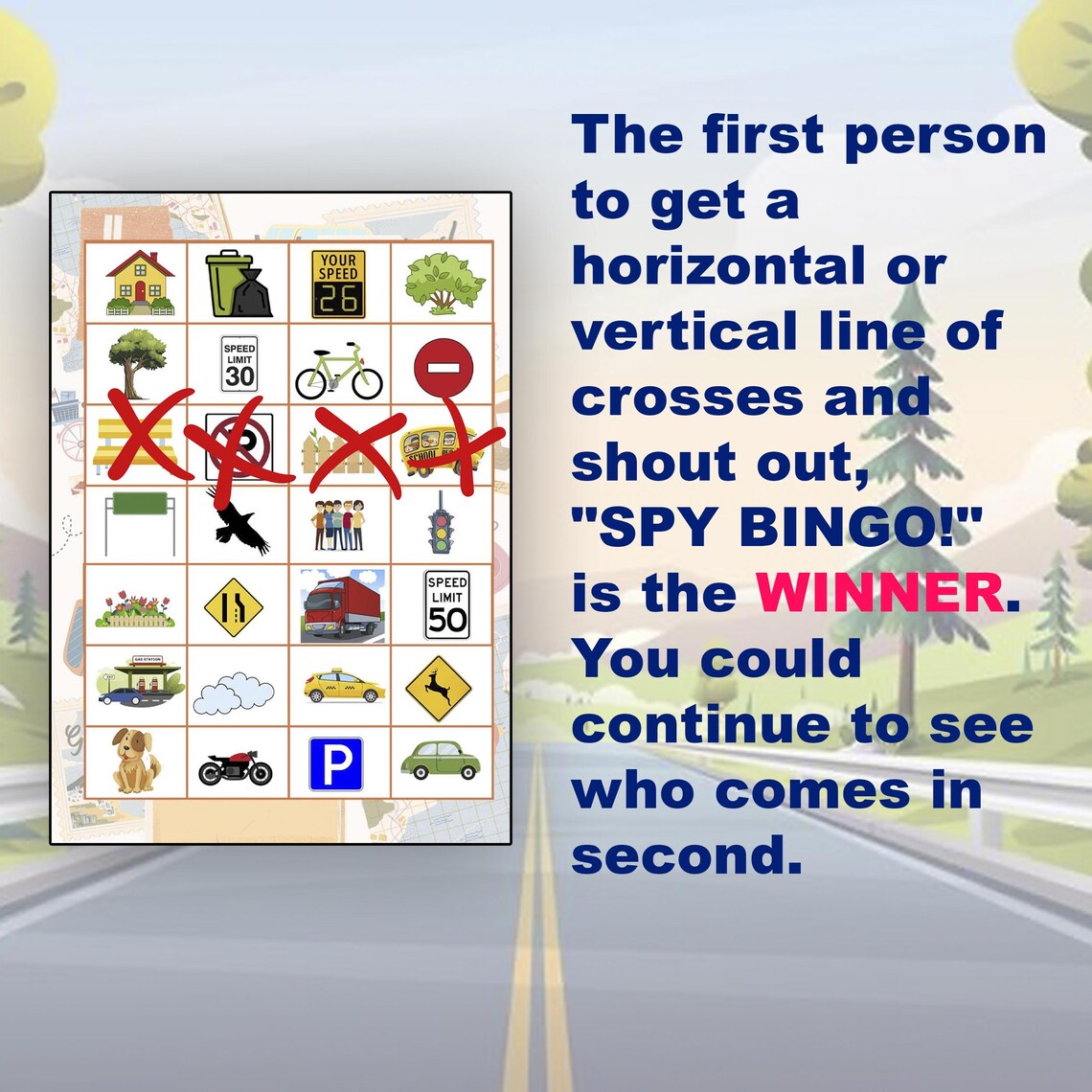 Car Bingo Printable | Car Game | Game for Family| Road Trip Bingo ...