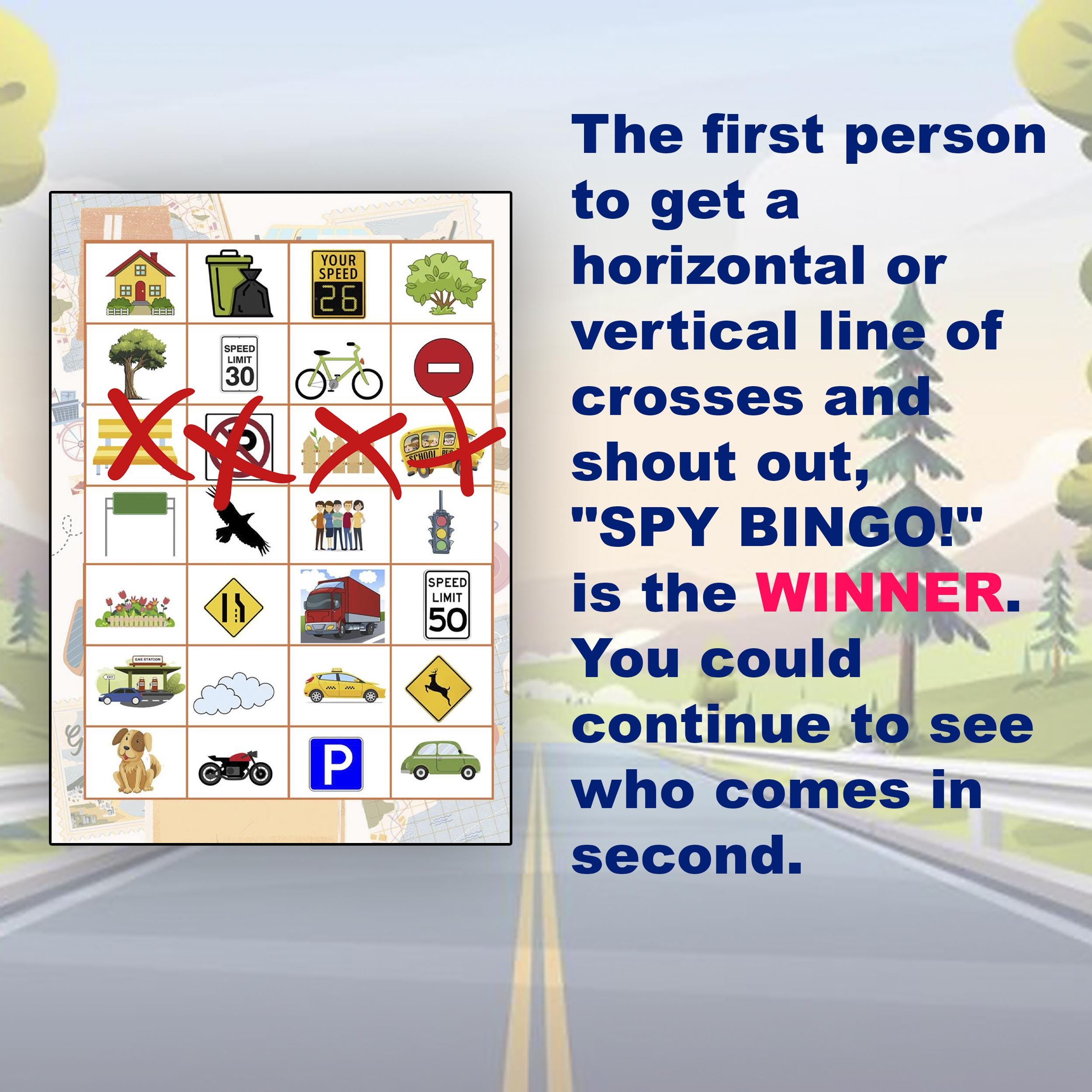 Car Bingo Printable | Car Game | Game for Family| Road Trip Bingo ...
