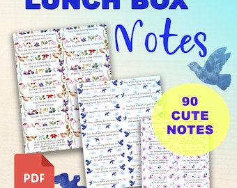 Lunch Box Notes for Kids Lunchbox Note Cards back to School Download - Etsy