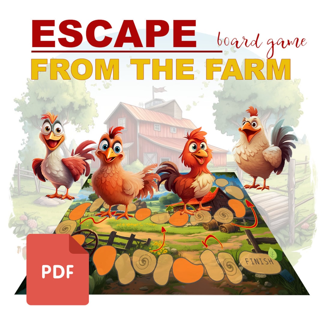 Escape From the Farm | Chicken Run | Fun Board Game | 3+ | PDF Farm ...