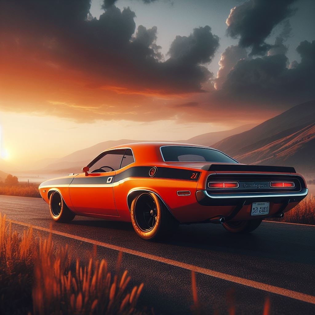 Dodge Challenger Wall Art, Sleek Muscle Car Metal Print, Home Garage ...