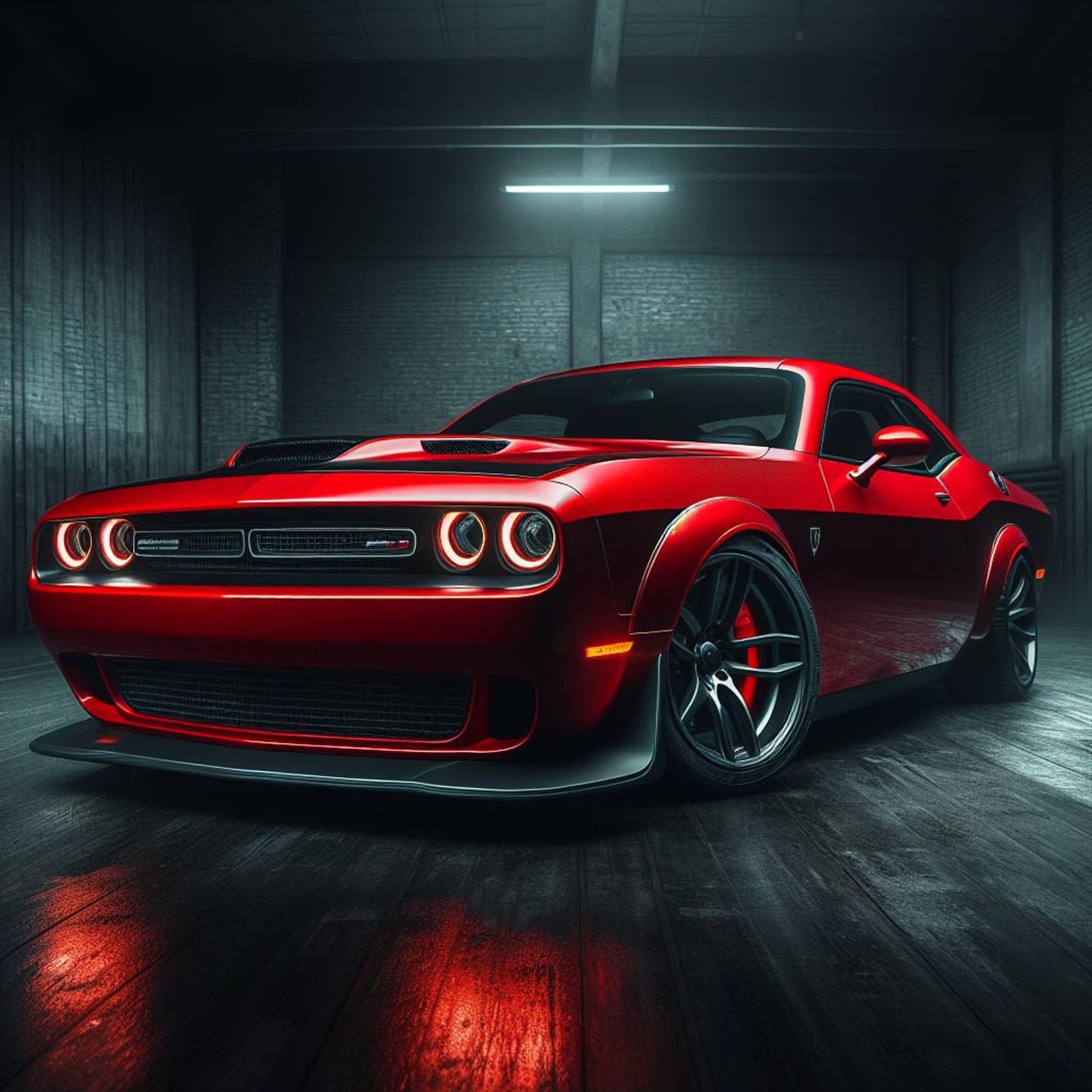 Dodge Challenger Wall Art, Sleek Muscle Car Metal Print, Home Garage ...