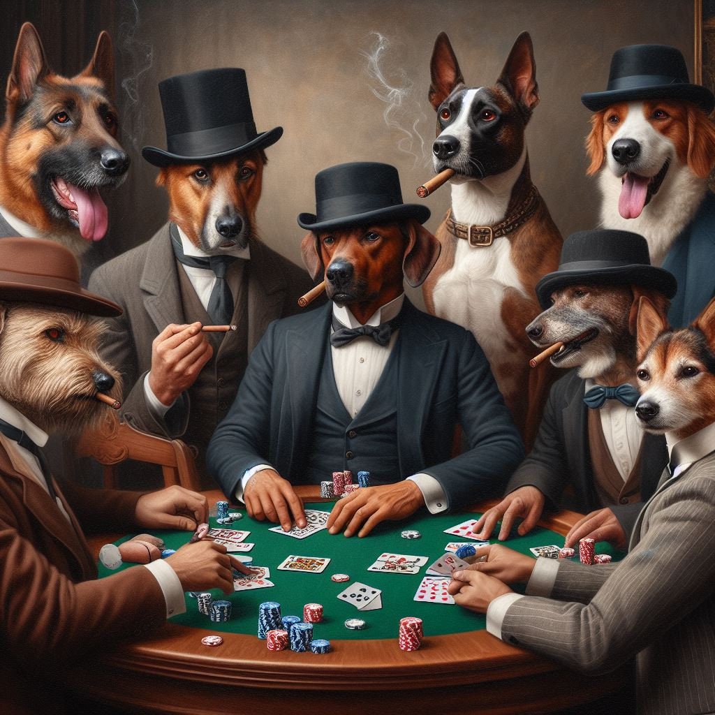 Dogs Playing Poker Canvas Print, Vintage-inspired Wall Art, Whimsical ...