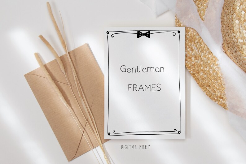 Gentleman Hand Drawn Vintage Bow Frames Illustration SVG PNG Hand Drawn ...