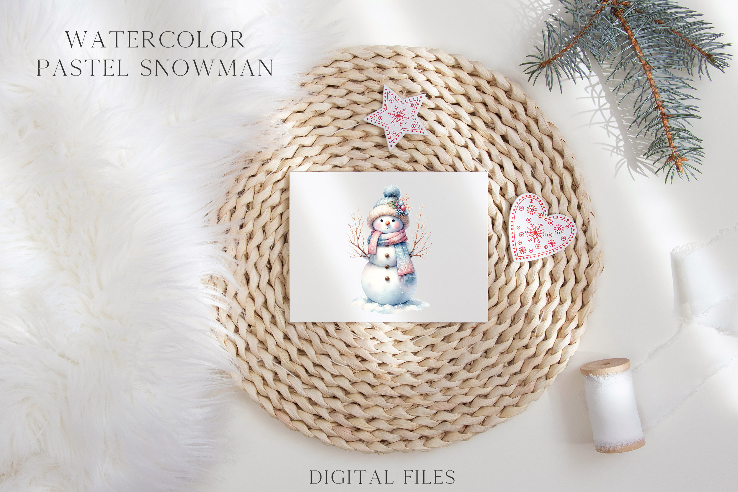 Watercolor Snowman Clipart PNG Pink Pastel Watercolor Christmas Clipart ...