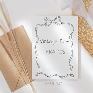 Hand Drawn Vintage Bow Frames Illustration SVG PNG Hand Drawn Frame ...