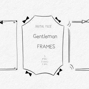 Gentleman Hand Drawn Vintage Bow Frames Illustration SVG PNG Hand Drawn ...