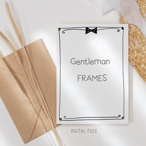 Gentleman Hand Drawn Vintage Bow Frames Illustration SVG PNG Hand Drawn ...