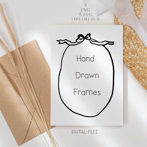 Hand Drawn Bow Frames Illustration SVG PNG Hand Drawn Frame With Doodle ...