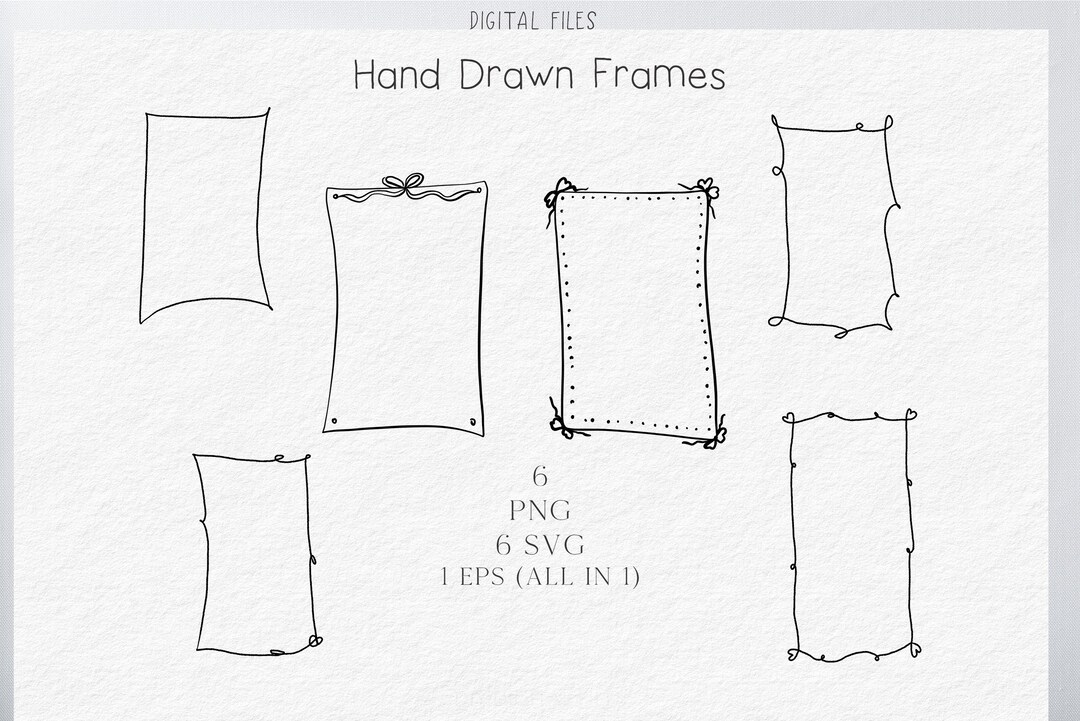 Hand Drawn Frames Illustration SVG PNG Hand Drawn Frame With Doodle ...