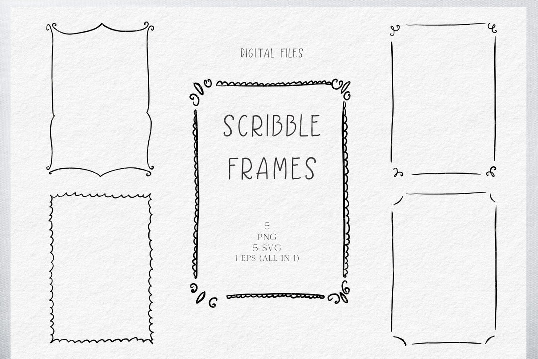 Hand Drawn Scribble Vintage Frames Illustration SVG PNG Hand Drawn ...