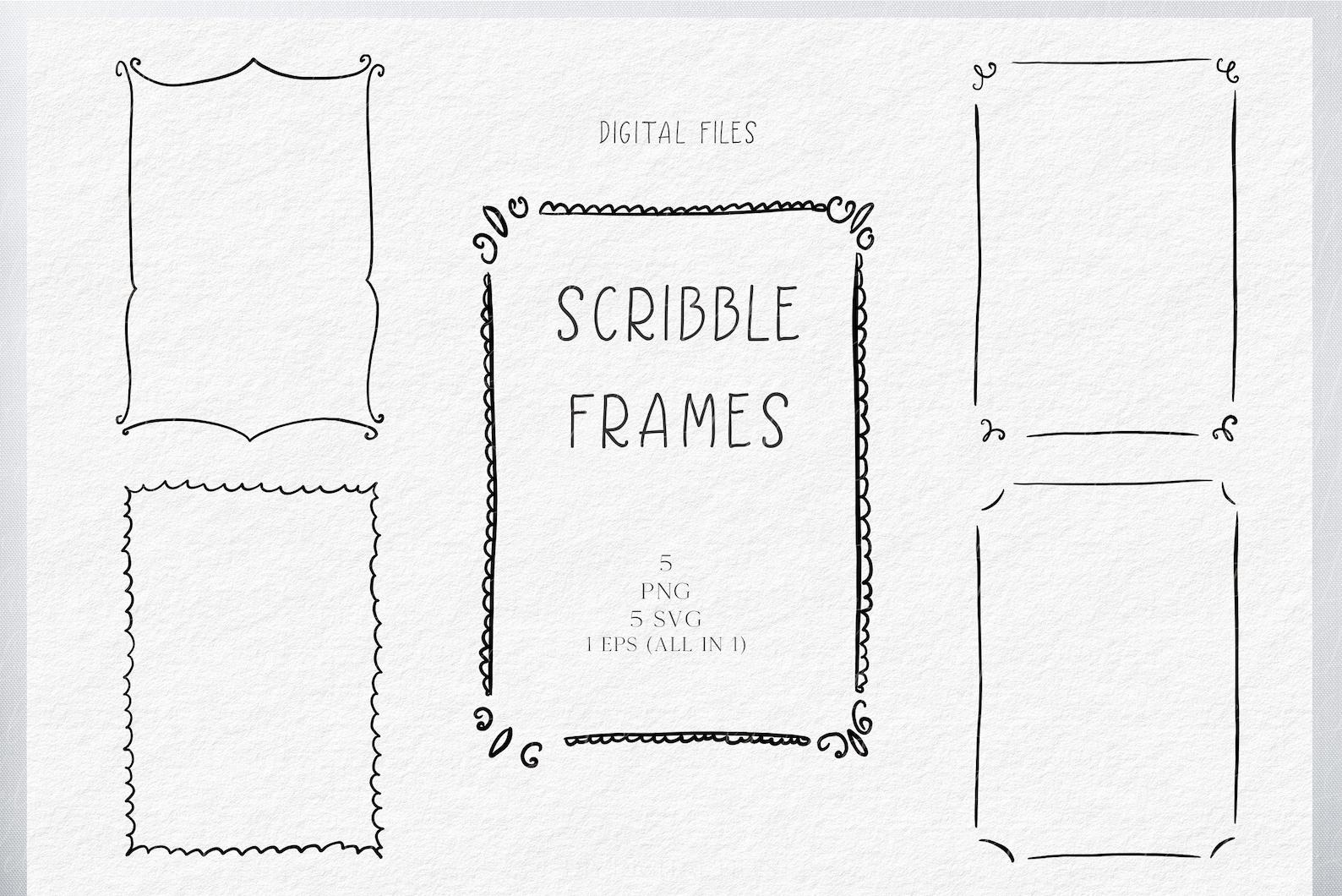 Hand Drawn Scribble Vintage Frames Illustration SVG PNG Hand Drawn ...