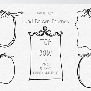 Hand Drawn Bow Frames Illustration SVG PNG Hand Drawn Frame With Doodle ...