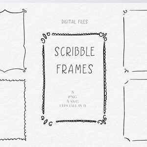 Hand Drawn Scribble Vintage Frames Illustration SVG PNG Hand Drawn ...