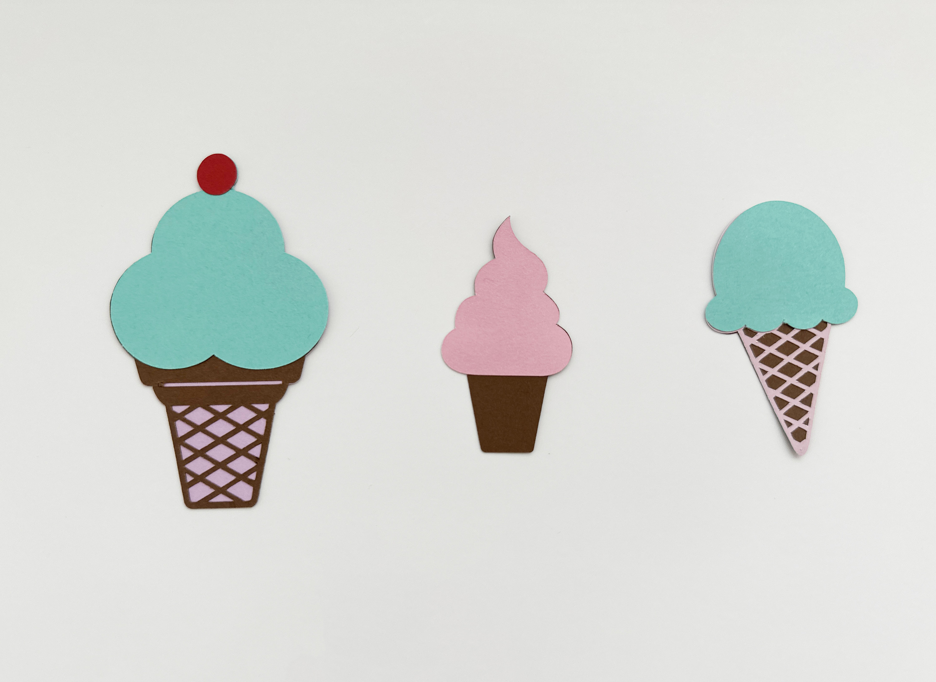 Ice Cream Cone Die Cuts - 3D Layered Ice Cream Cone Cut Outs for ...