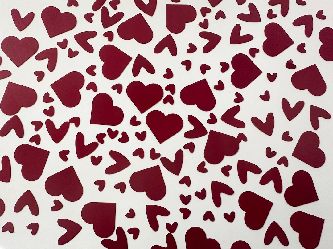 100+ Red Heart Shapes Cut Outs - Hearts Die Cuts - Hearts for Scrapbook ...