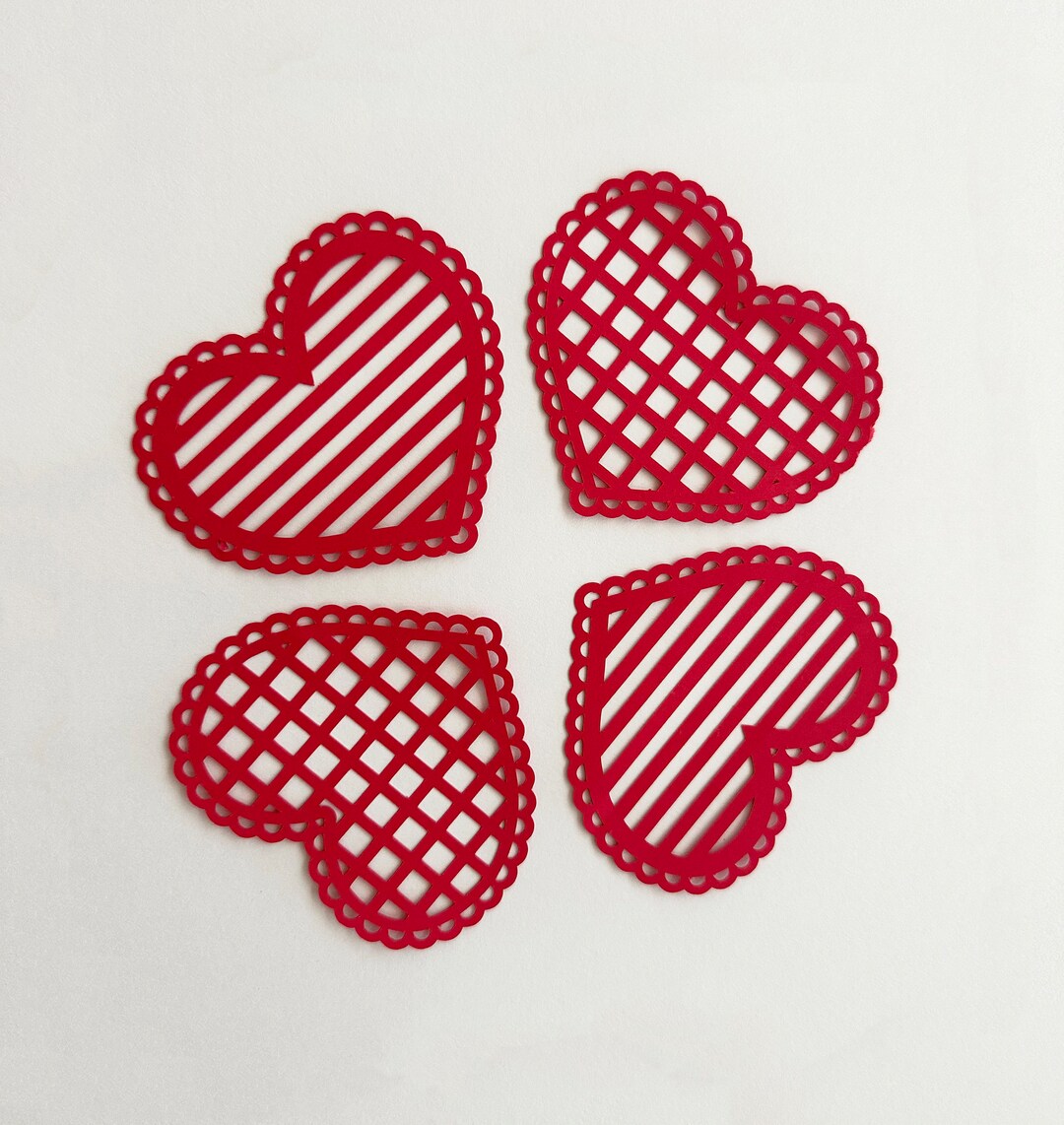 4 Heart Shapes Cut Outs - Heart Die Cuts - Hearts for Bulletin Boards ...