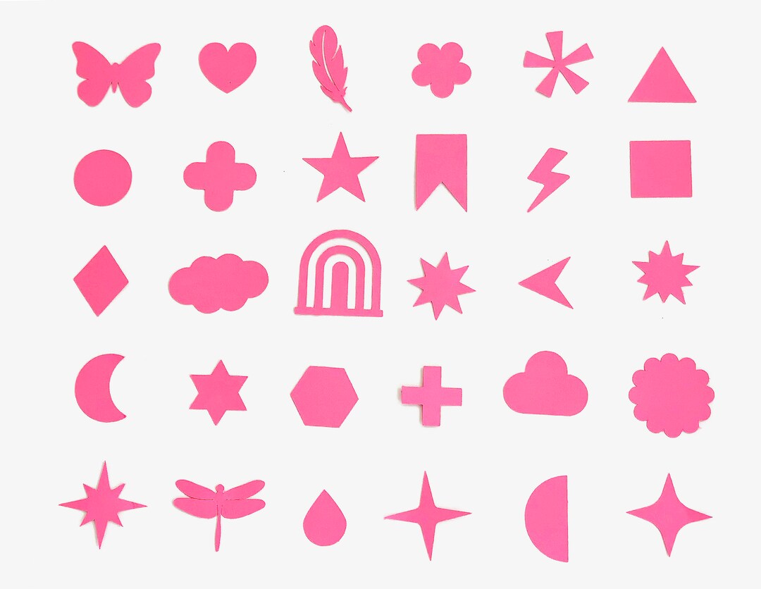 30 Basic Shapes Cut Outs - Paper Shapes Die Cuts - Decorative Shapes ...