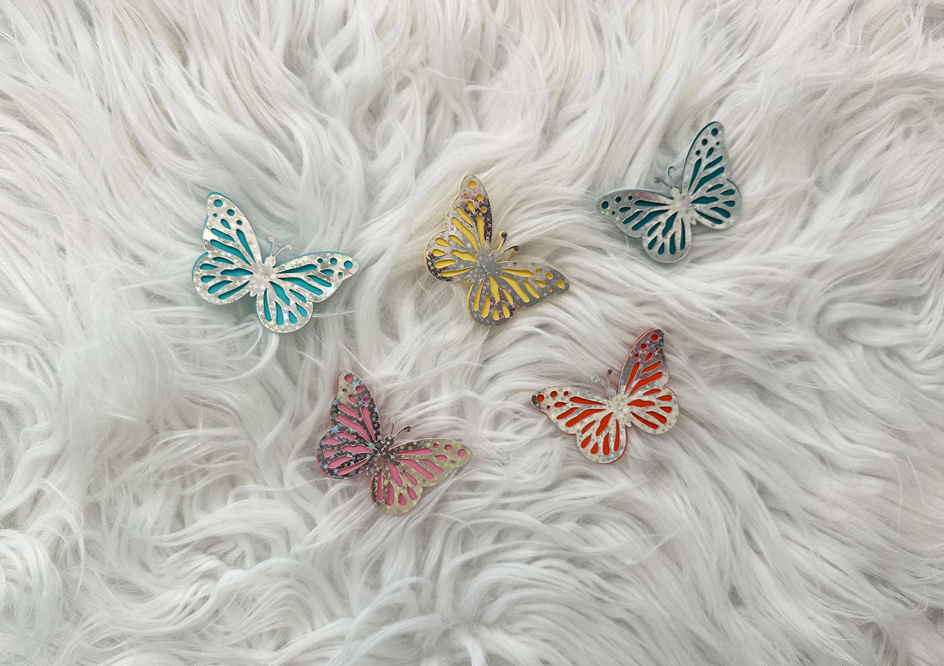 3D Holographic Butterfly Cut Outs Set of 5 Butterflies Cut Outs ...