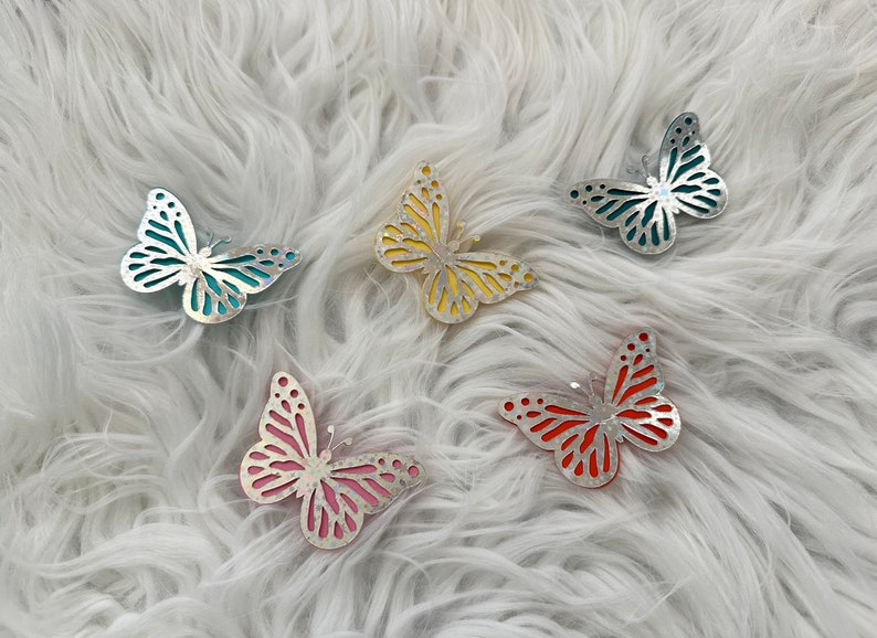 3D Holographic Butterfly Cut Outs Set of 5 Butterflies Cut Outs ...