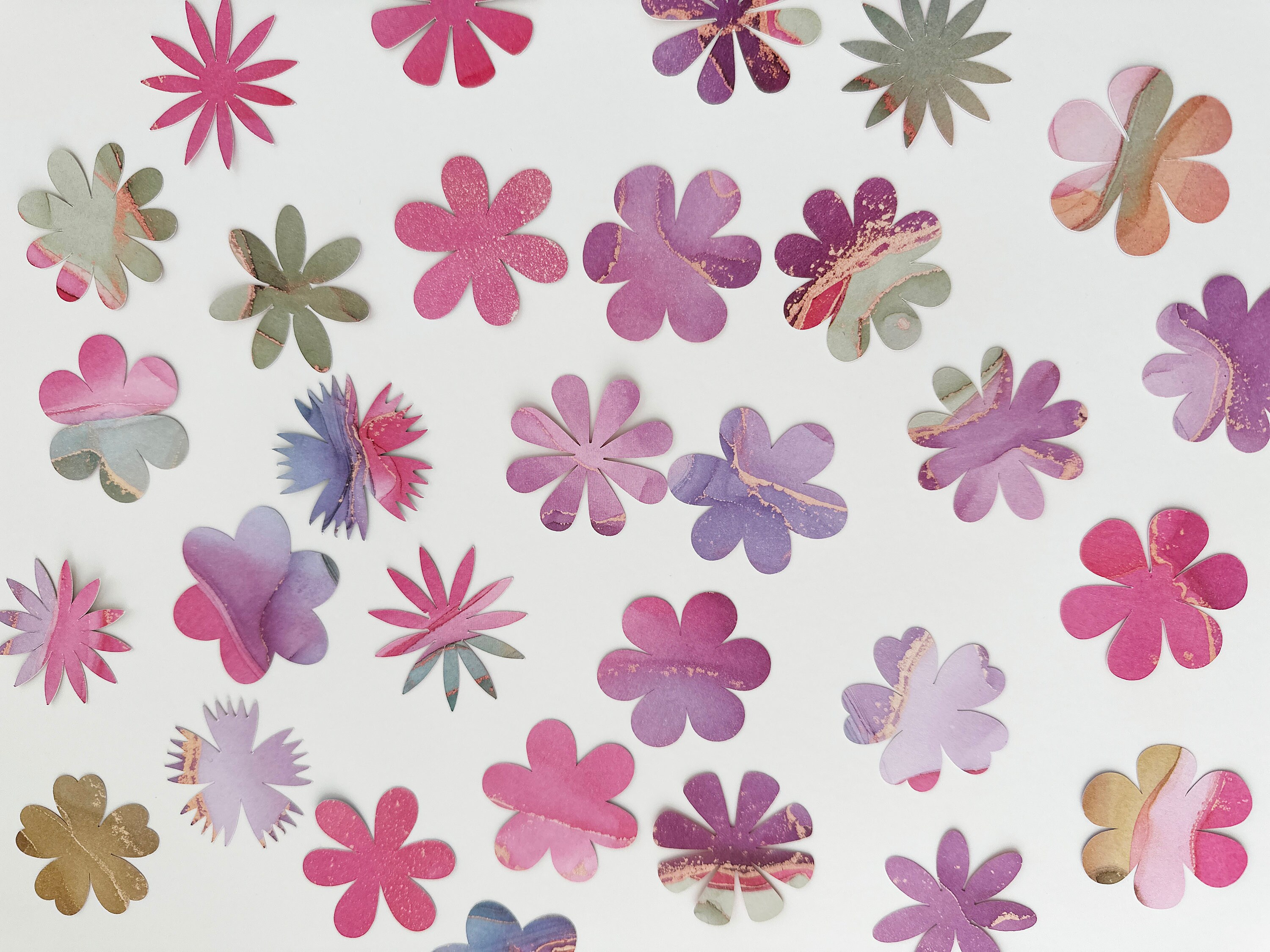 30 Paper Flowers Cut Outs Paper Flowers Die Cuts Die Cut Flowers Blooms ...