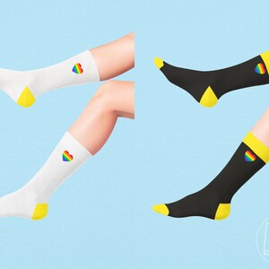 Realistic Sock Template, Dye Sublimation, Mid Calf Crew, Photoshop PSD ...