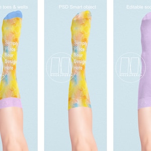 Realistic Sock Mockup Template, Crew Sock Design (PSD) - Etsy