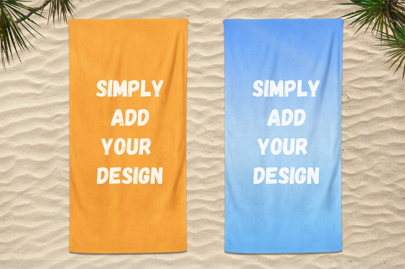 Beach Towel Mockup, Double Towel, Vertical (PSD) - Etsy