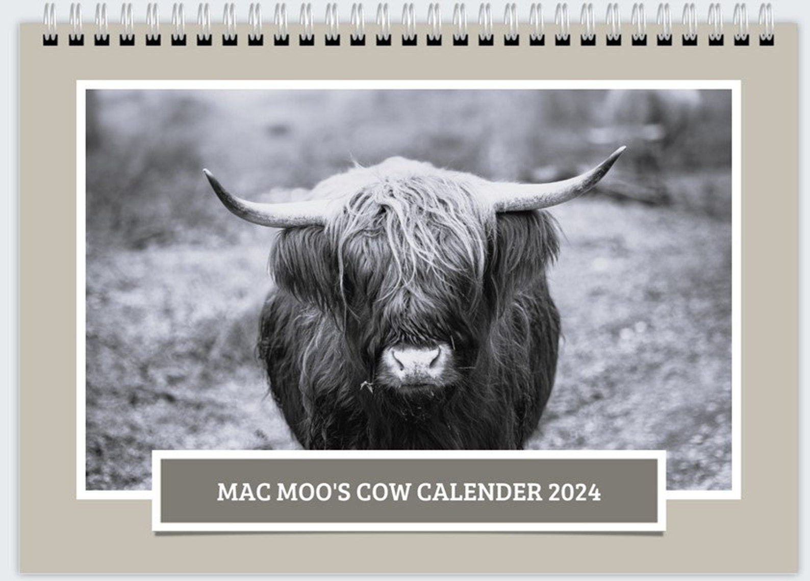 Highland Cow Mac Moo's 2024 Calendar - Etsy
