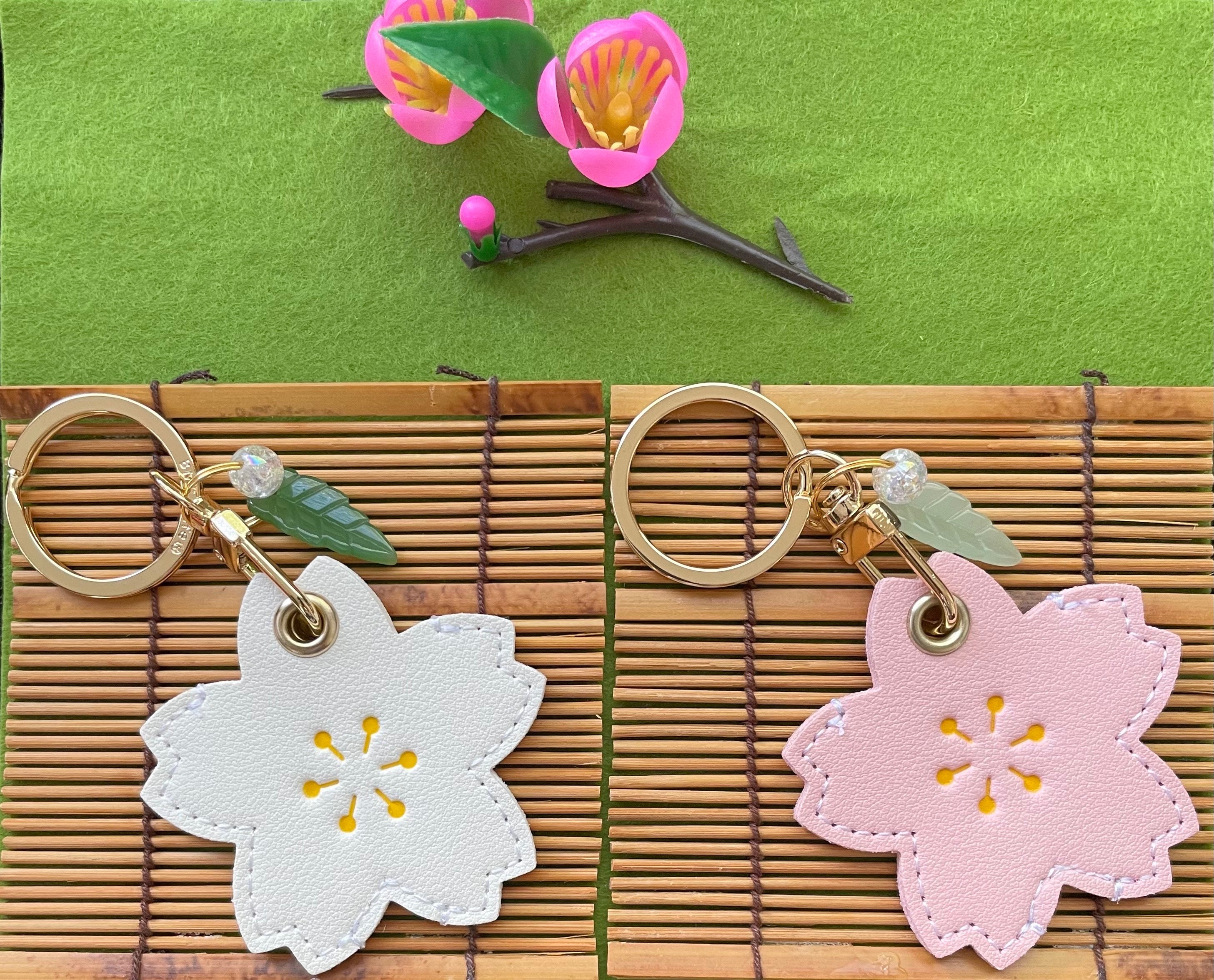 Kawaii Japanese Sakura Cherry Blossom AirTag Holder Keychain. Bag Charm ...