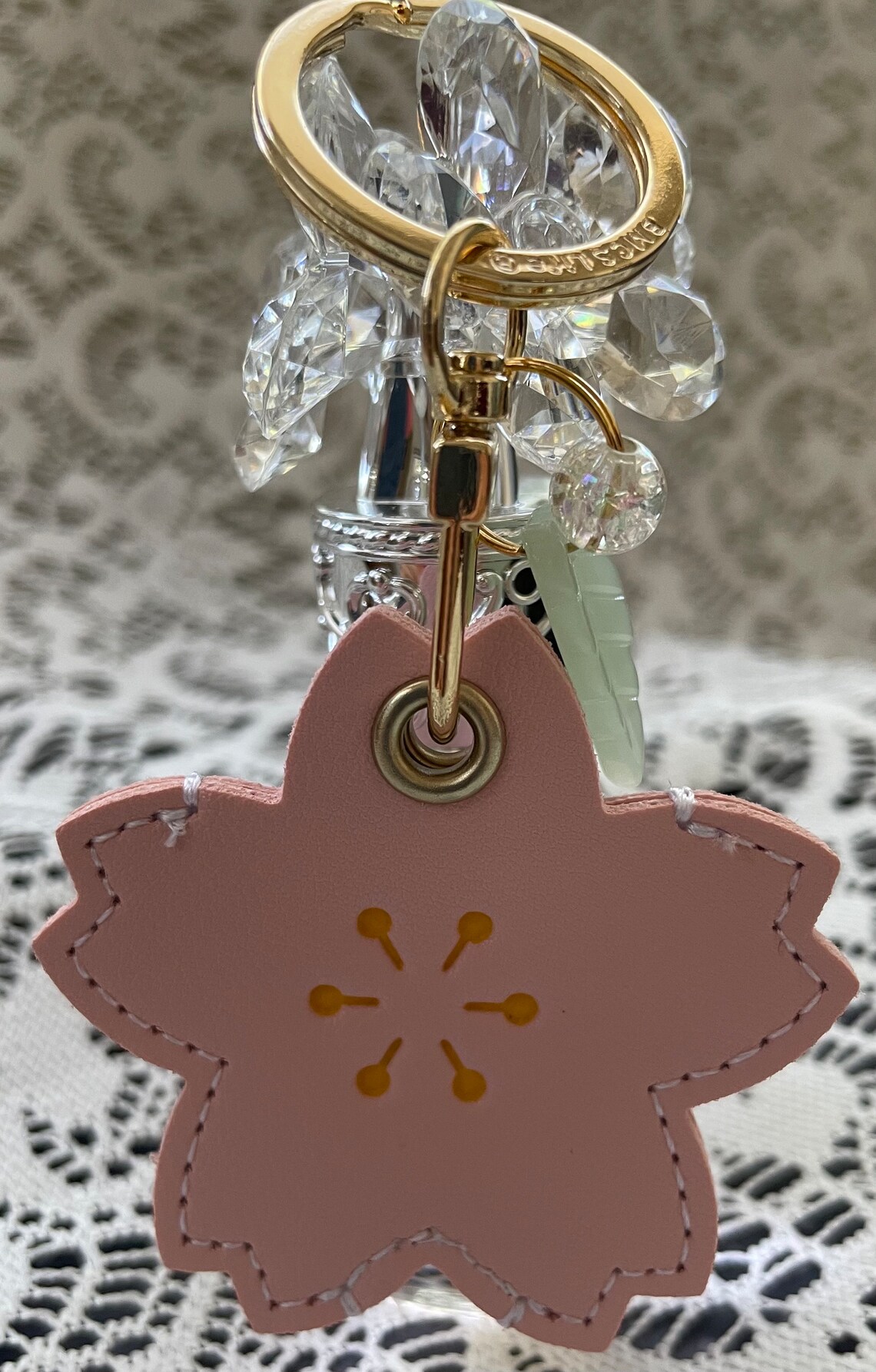 Kawaii Japanese Sakura Cherry Blossom AirTag Holder Keychain. Bag Charm ...